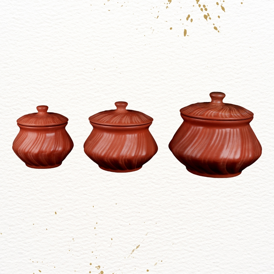 Spiralla Dahi Handi with LID (RED) – VITALO ORGOS
